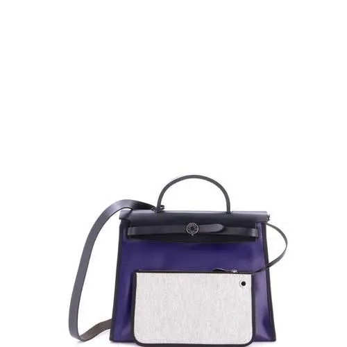 Hermès Herbag Zip Berline Vache Canvas And Leather 31 - Blue