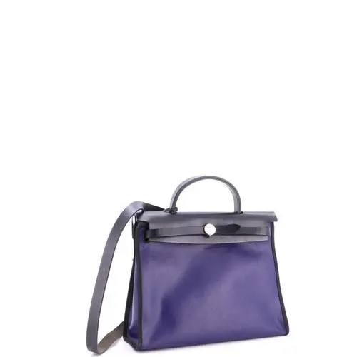 Hermès Herbag Zip Berline Vache Canvas And Leather 31 - Blue