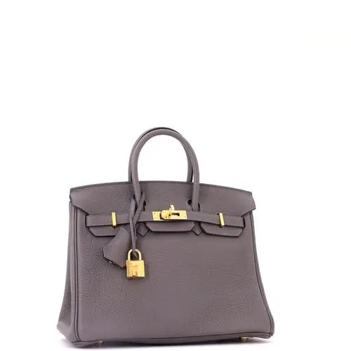 Hermès Birkin Handbag Grey Togo With Gold Hardware 25