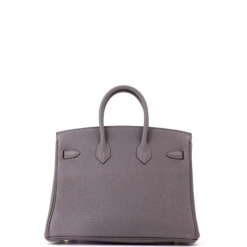 Hermès Birkin Handbag Grey Togo With Gold Hardware 25
