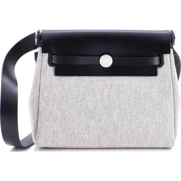 Hermès Herbag Zip Toile And Leather 20 - Black