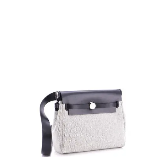 Hermès Herbag Zip Toile And Leather 20 - Black