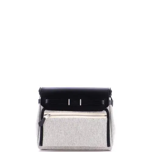 Hermès Herbag Zip Toile And Leather 20 - Black