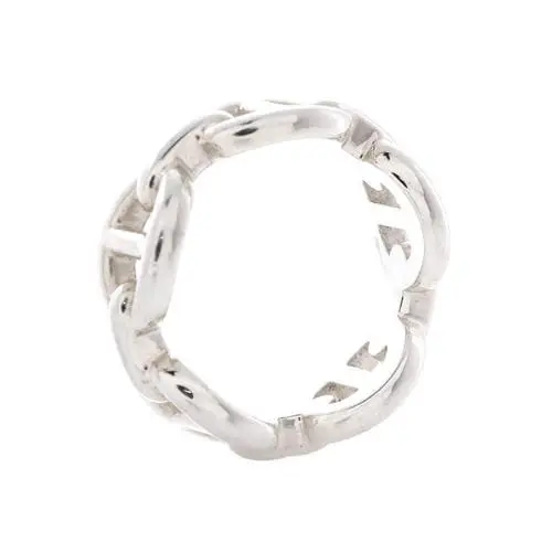 Hermès Chaine D'ancre Enchainee Ring Sterling Small