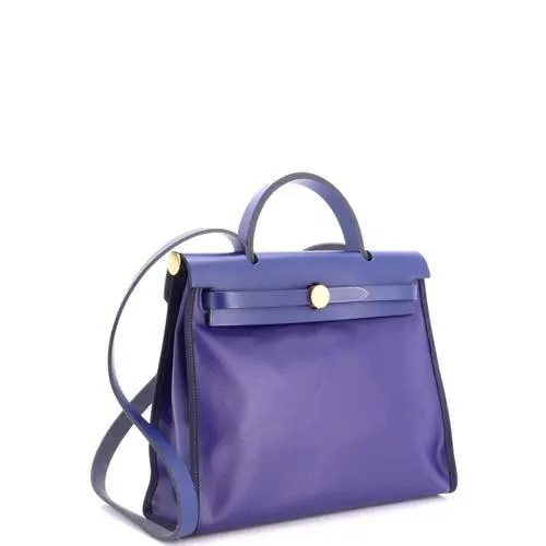 Hermès Herbag Zip Berline Vache Canvas And Leather 31 - Blue