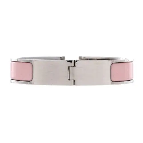 Hermès Clic H Bracelet Enamel Narrow - Pink