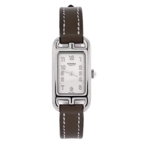 Hermès Nantucket Quartz Watch Stainless Steel And Leather 17 - Grey
