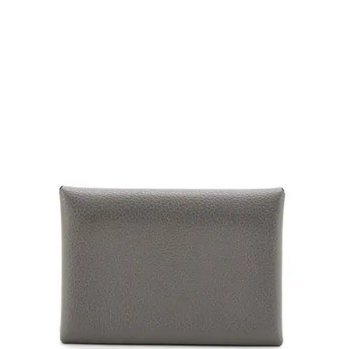 Hermès Calvi Duo Card Holder Evercolor - Gris Meyer