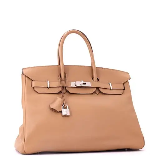 Hermès Birkin Handbag Brown Swift With Palladium Hardware 35
