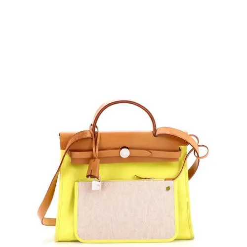 Hermès Herbag Zip Berline Vache Canvas And Leather 31