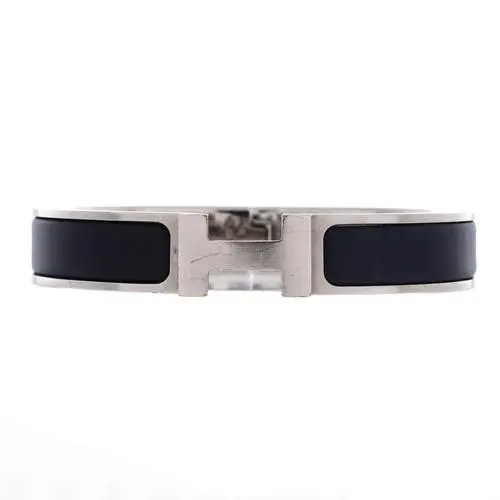 Hermès Clic H Bracelet Enamel Narrow - Black