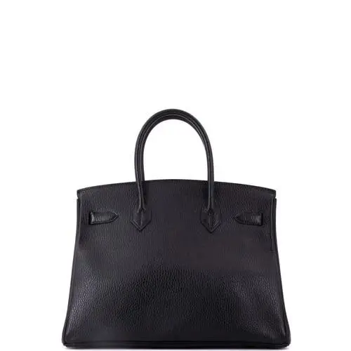 Hermès Birkin Handbag Black Ardennes With Gold Hardware 30
