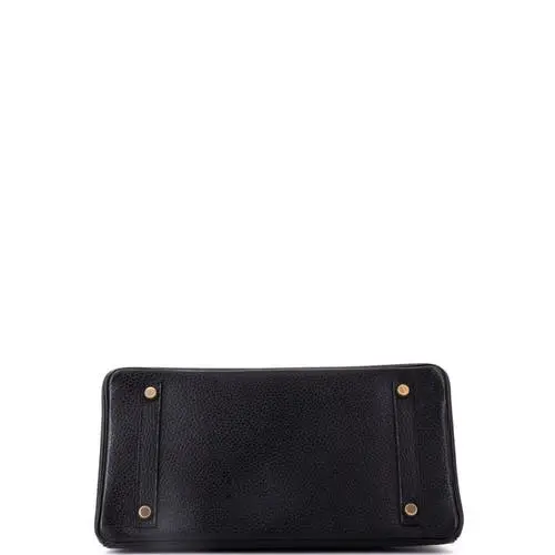 Hermès Birkin Handbag Black Ardennes With Gold Hardware 30