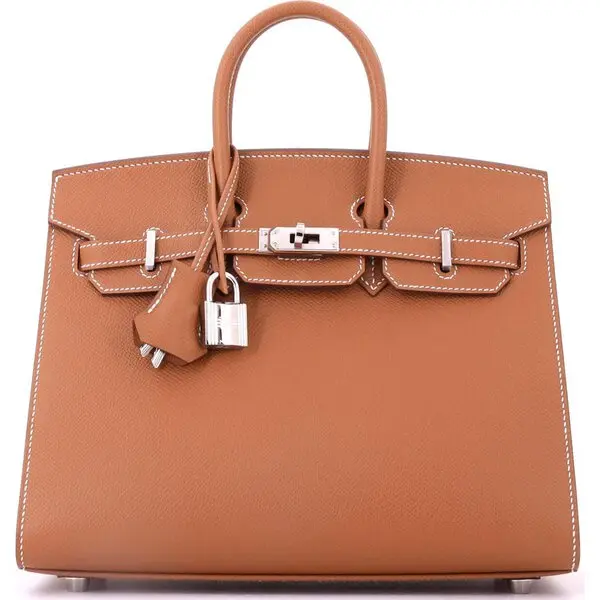 Hermès Birkin Sellier Bag Brown Epsom With Palladium Hardware 25 - Gold