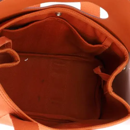 Hermès Valparaiso Bag Toile And Leather Pm - Orange