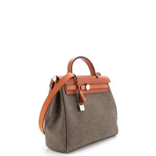 Hermès Herbag Zip Criss Viking Toile And Leather 31 - White