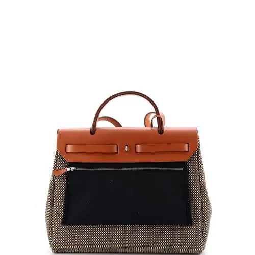 Hermès Herbag Zip Criss Viking Toile And Leather 31 - White