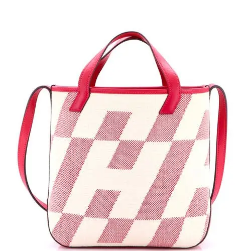Hermès Cabas H En Biais Tote Canvas With Leather 27 - Pink