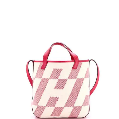 Hermès Cabas H En Biais Tote Canvas With Leather 27 - Pink