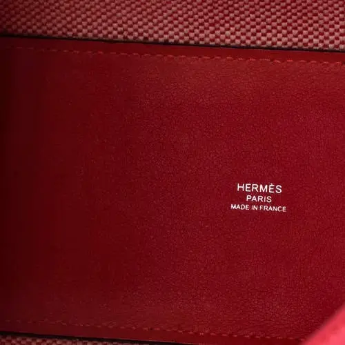 Hermès Cabas H En Biais Tote Canvas With Leather 27 - Pink