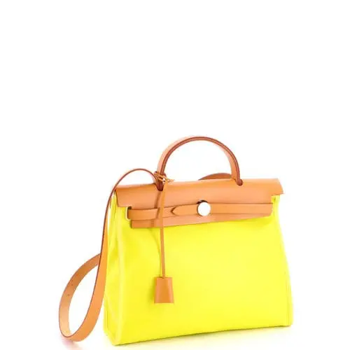 Hermès Herbag Zip Berline Vache Canvas And Leather 31