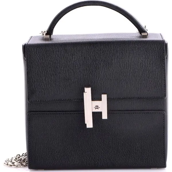 Hermès Cinhetic Top Handle Bag Chevre Mysore - Noir