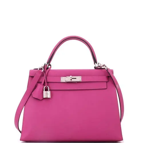 Hermès Kelly Handbag Pink Epsom With Palladium Hardware 28 - Rose Pourpre