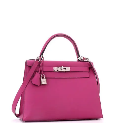 Hermès Kelly Handbag Pink Epsom With Palladium Hardware 28 - Rose Pourpre