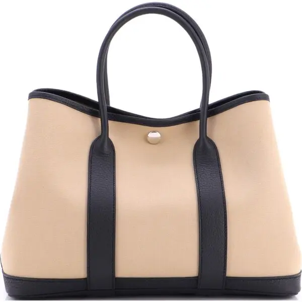 Hermès Garden Party Tote Toile And Leather 30 - Noir