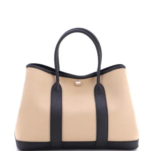 Hermès Garden Party Tote Toile And Leather 30 - Noir