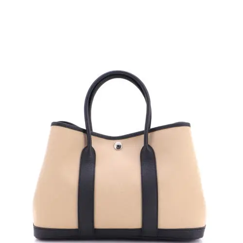 Hermès Garden Party Tote Toile And Leather 30 - Noir
