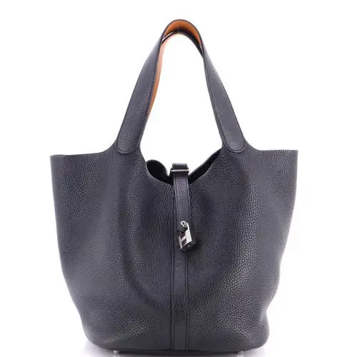 Hermès Eclat Picotin Lock Bag Clemence Gm - Noir