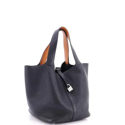 Hermès Eclat Picotin Lock Bag Clemence Gm - Noir