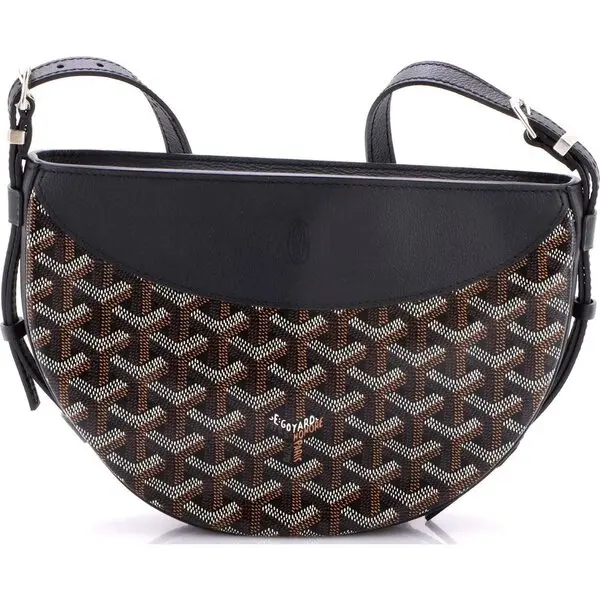 Goyard Hirondelle Shoulder Bag Coated Canvas And Leather - Black