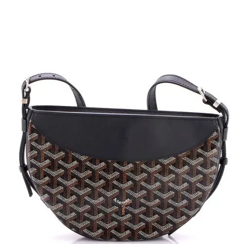 Goyard Hirondelle Shoulder Bag Coated Canvas And Leather - Black