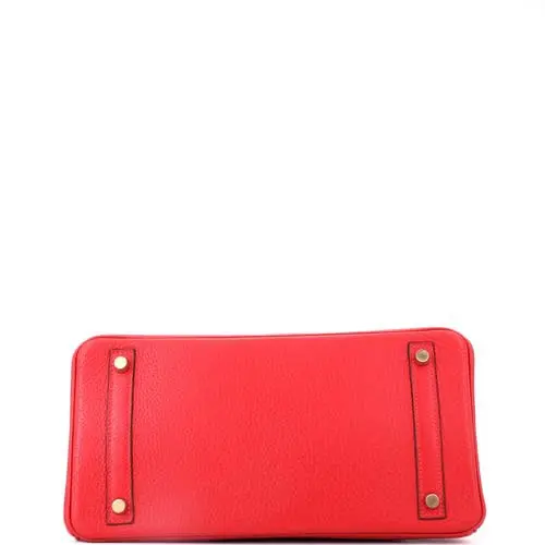 Hermès Birkin Handbag Red Clemence With Gold Hardware 30 - Rouge Casaque