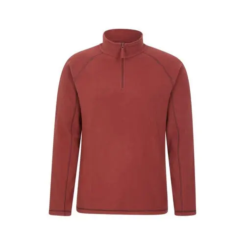 Mountain Warehouse Ashbourne Ii Half Zip Fleece Top With Contrast Sleeves - Burgundy