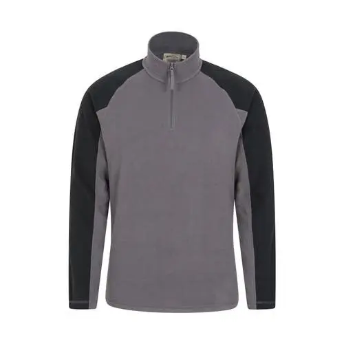 Mountain Warehouse Ashbourne Ii Half Zip Fleece Top With Contrast Sleeves - Dark Grey