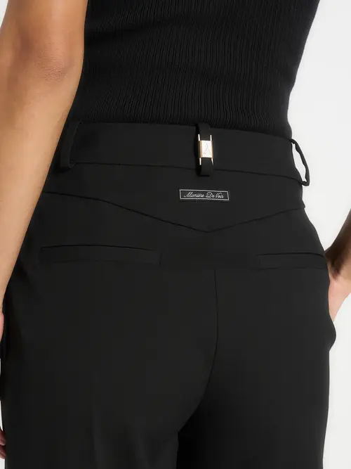 Manière De Voir Darlene Turn Up Detail Tailored Twin Pleat Pants - Black