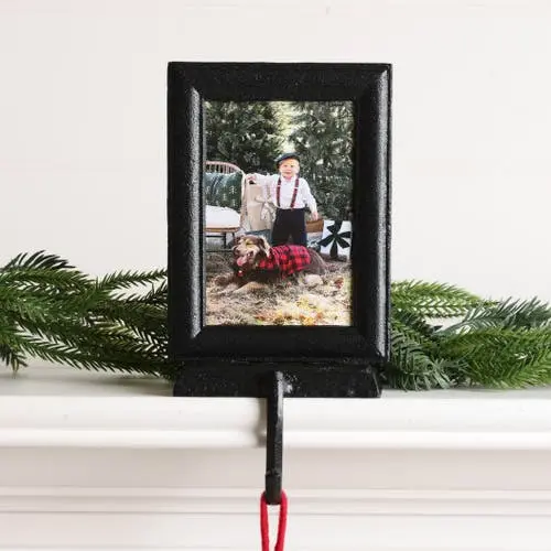 TRANSPAC Metal Frame Stocking Holder Stylish Christmas Decoration