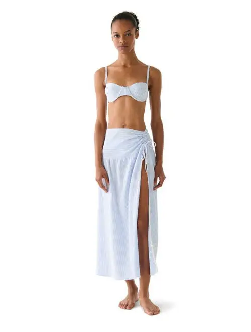 Kate Spade New York Tidal Stripe Cover Up Skirt Swim - Diamond Blue