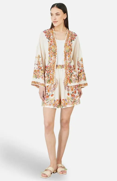 YUMI Viscose Floral Border Shorts