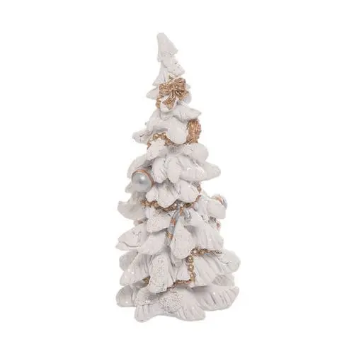 TRANSPAC Christmas Winter Elegant Gold Polyresin Tree Figurines