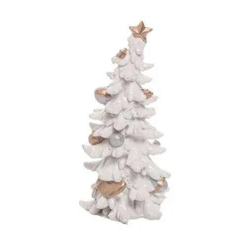 TRANSPAC Christmas Winter Elegant Gold Polyresin Tree Figurines