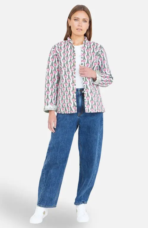 YUMI Cotton Quilted Reversible Jacket - Green