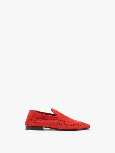 Proenza Schouler Whip Loafers In Calfsuede - Scarlet