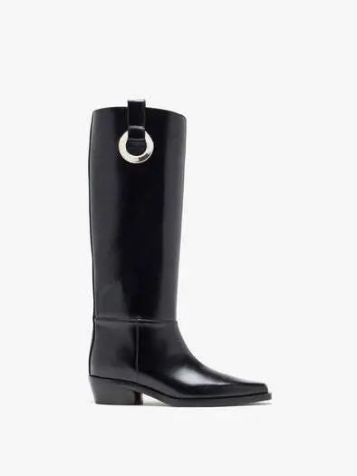 Proenza Schouler Bronco Grommet Knee High Boots - Black