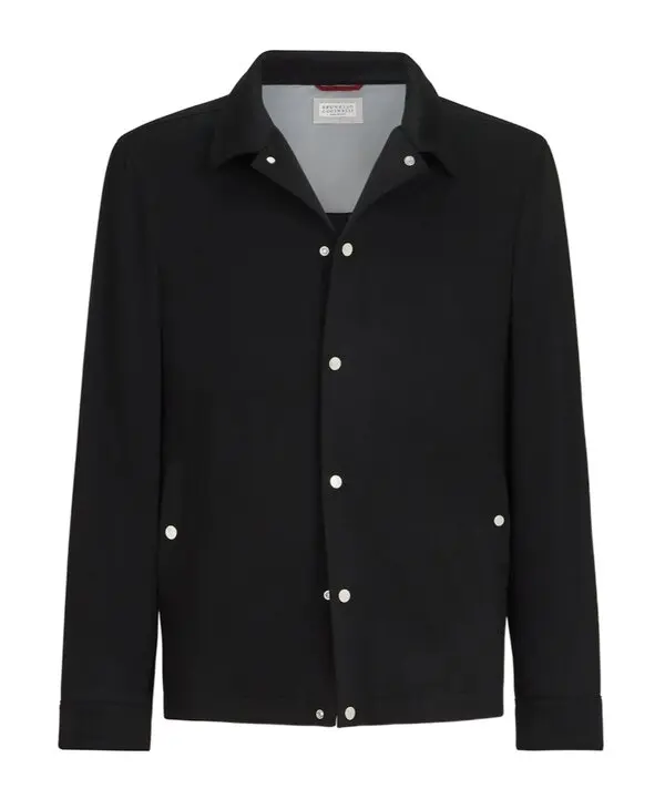 Brunello Cucinelli Lightweight Cashmere Flannel Outerwear Jacket