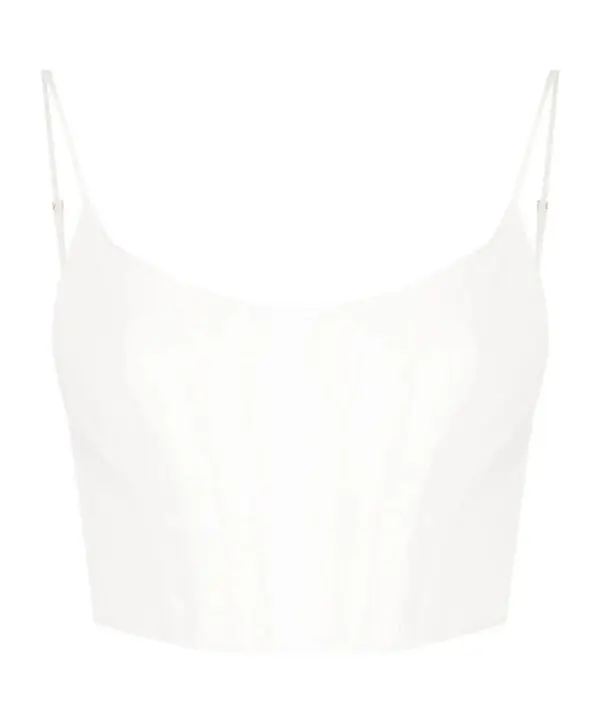 Zimmermann Alight Floral-pattern Linen Corset Top - White