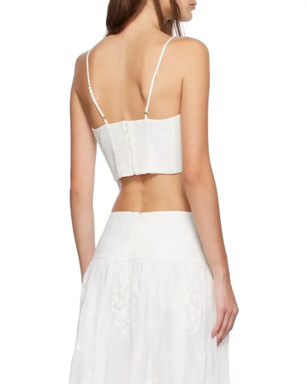 Zimmermann Alight Floral-pattern Linen Corset Top